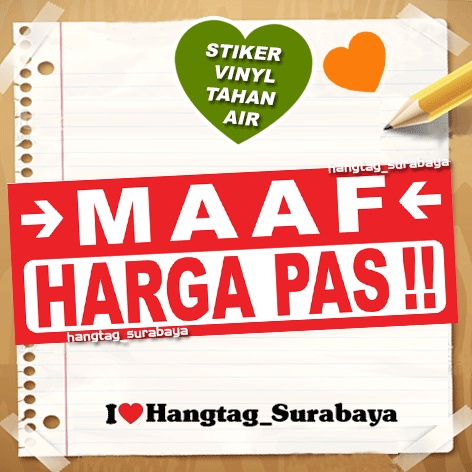 Jual STIKER MAAF HARGA PAS - FIXED PRICE | Shopee Indonesia