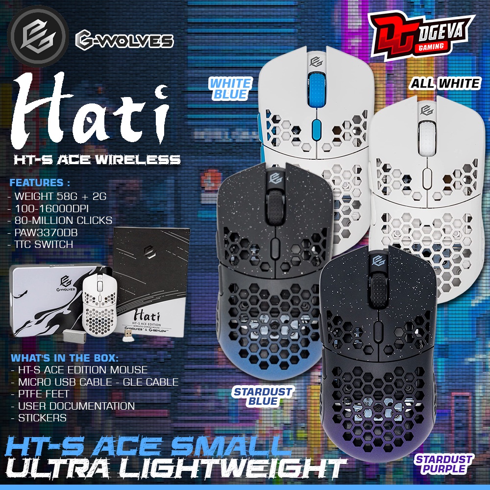 Jual G-Wolves Hati HT-S Ace Wireless White Ultra Lightweight Gaming ...