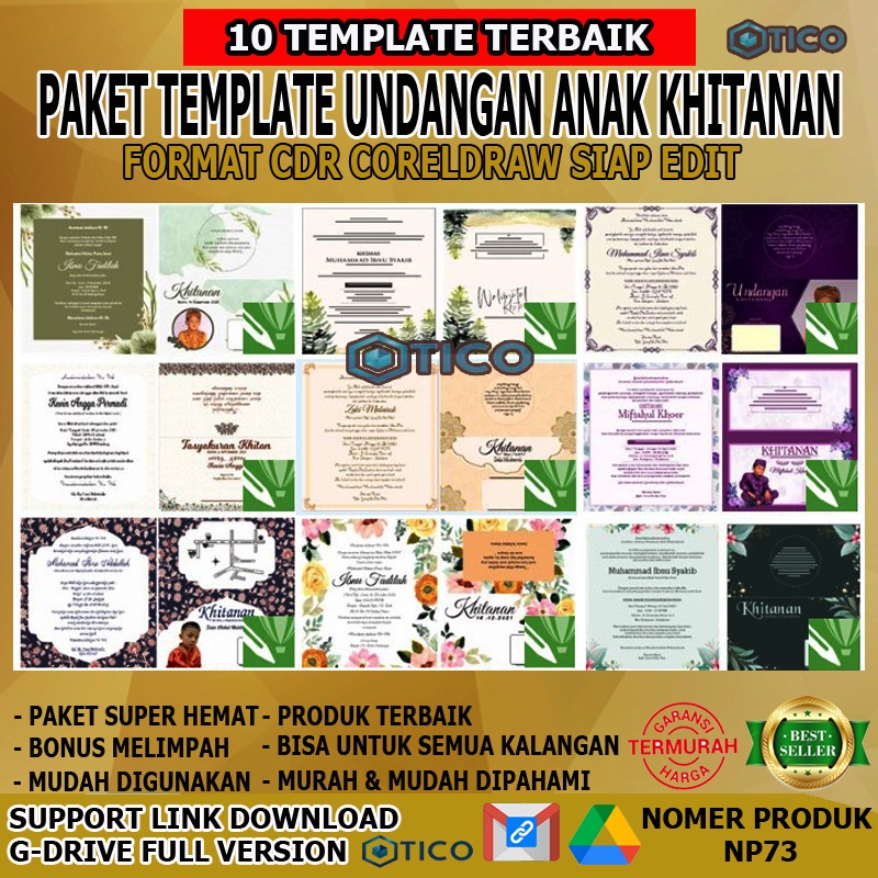 Jual Paket Template Undangan Anak Khusus Khitanan Sunatan CDR Siap Edit ...