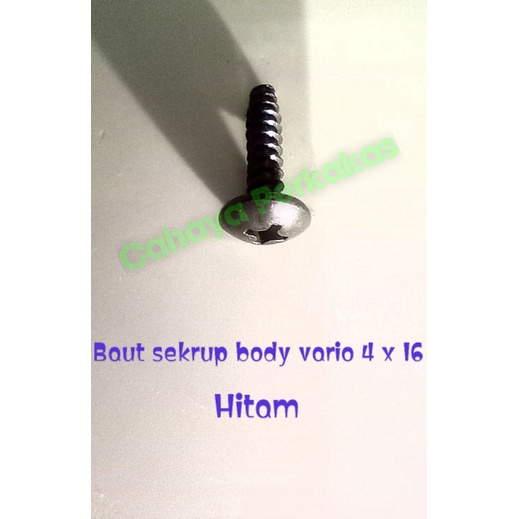 Jual WW Baut Sekrup JP Cacing Body Vario 4 x 16 Kualitas Original Hitam ...