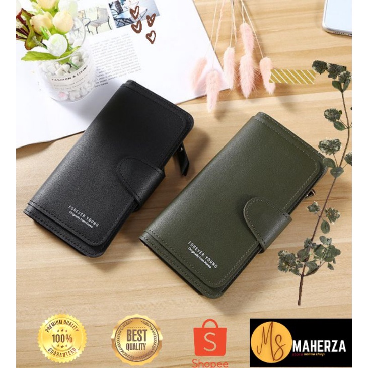 Jual Dompet Cewek panjang Forever Young lipat Kancing magnet | Shopee ...