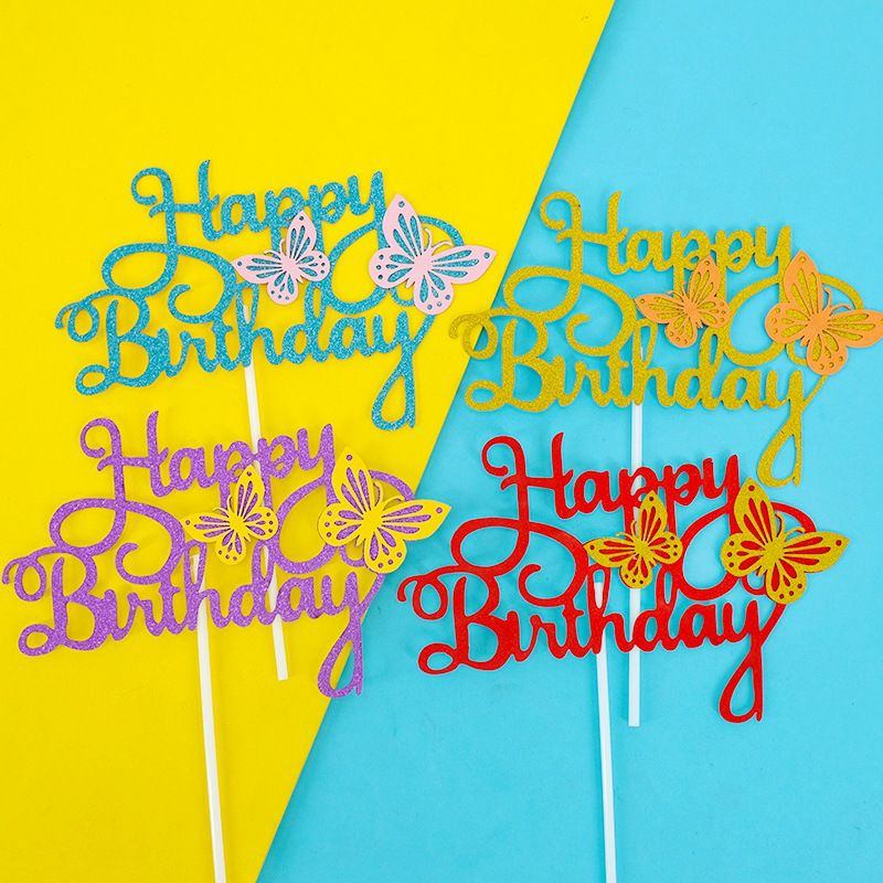 Jual Cake Topper HBD Kupu-Kupu Gliter | Shopee Indonesia