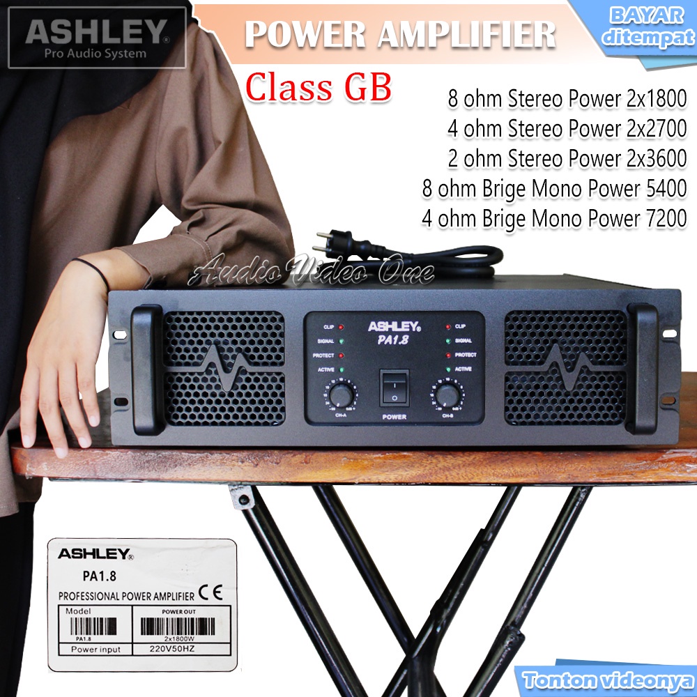Jual POWER ASHLEY PA 1.8 CLASS GB 2 X 1800 WATT PROFESSIONAL POWER ...