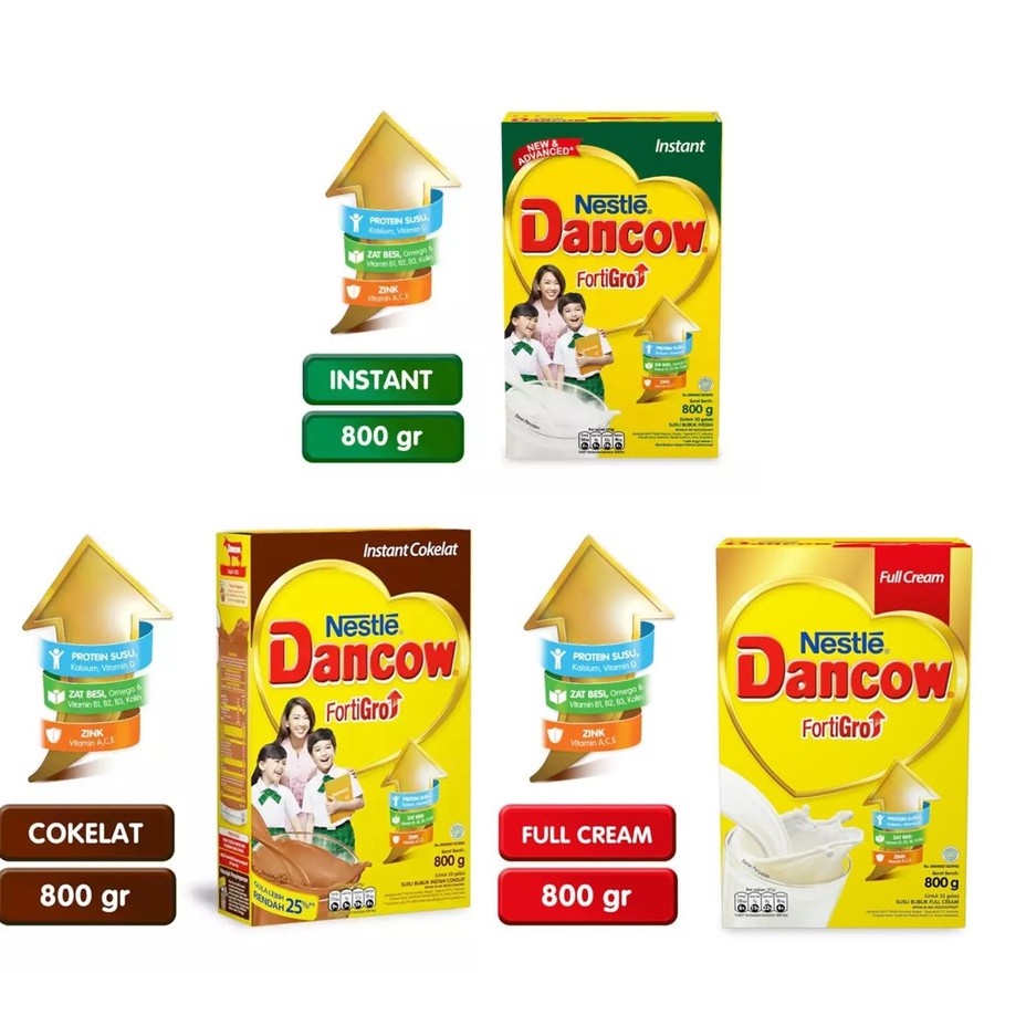 Jual DANCOW FORTIGROW INSTANT, COKLAT DAN FULLCREAM 750gr | Shopee ...
