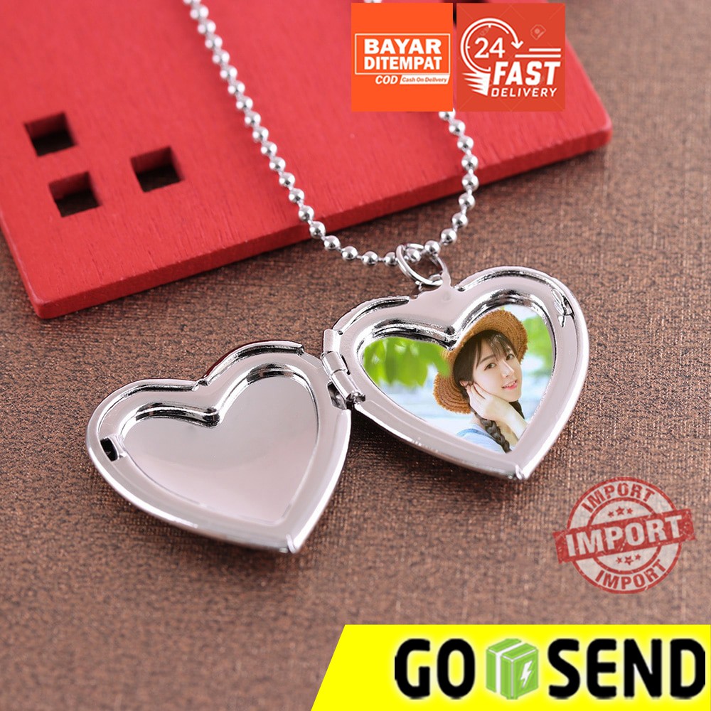 Jual Kalung Liontin Foto Cantik Love Heart Hati Valentine Wedding ...