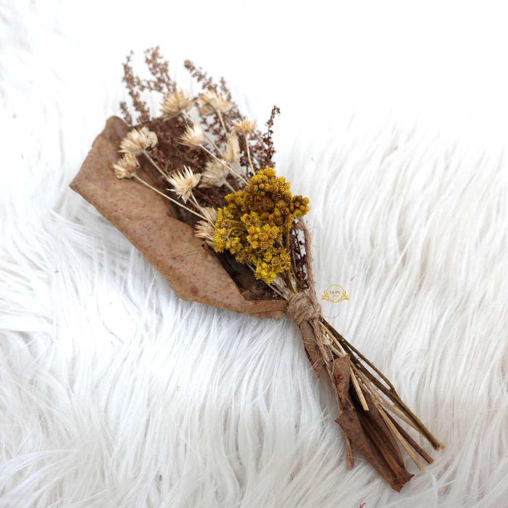 Jual Buket Bunga Kering Rangkai Daun Ketapang Hiasan Seserahan Gift ...