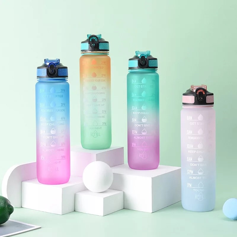 Jual Botol Minum Tritan 1 Liter Botol Motivasi Gradasi 1L | Shopee ...