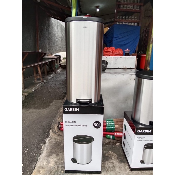 Jual GARBIN - Tempat Sampah injak Injek Pedal Stainless 5 7 12 20 30 Liter + Ember / Tong Sampah ...