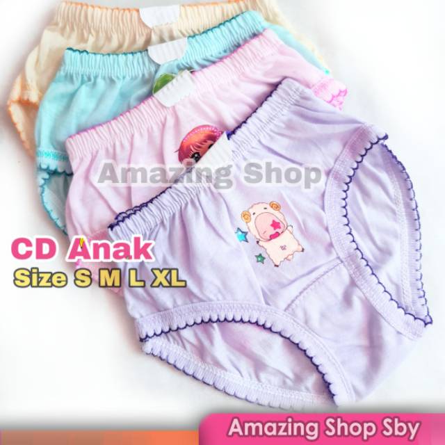 Jual CD Celana Dalam Anak Cewek Perempuan Sablon Cantik Murah Amazing ...