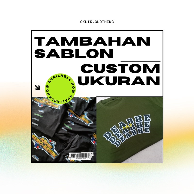Jual TAMBAHAN SABLON SATUAN/ CUSTOM UKURAN SABLON 5x5 CM | Shopee Indonesia