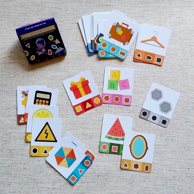 Jual Flash Card Shapes Bangun geometri + Jepitan kayu flashcard ...