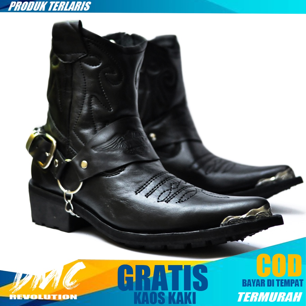 Jual WARKA Sepatu Pria Boot Fashion Cowboy Original Shoes Leather ...