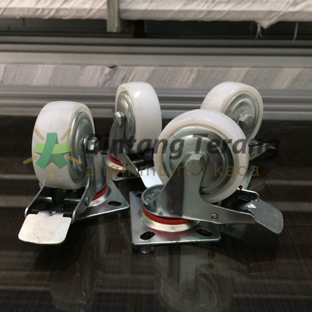 Jual Roda lemari etalase 3 inch nylon dengan rem | Shopee Indonesia