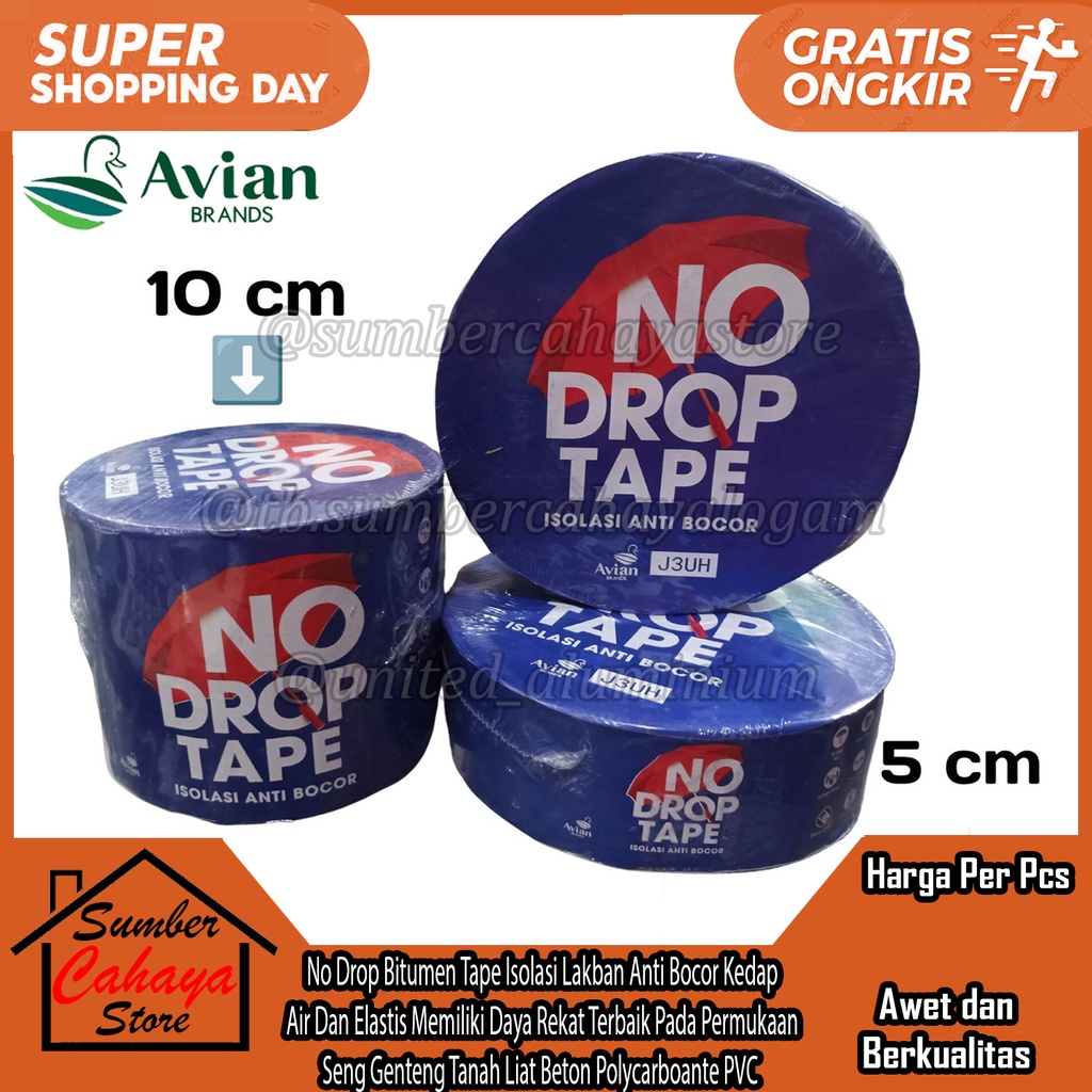 Jual AVIAN No Drop Bitumen Tape Isolasi Lakban Solatip Anti Bocor ...