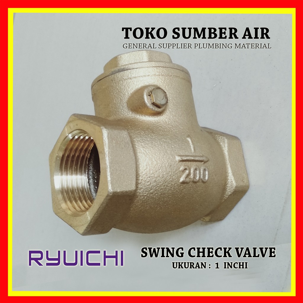 Jual KLEP TABOK KUNINGAN ( 1 INCHI ) - BRASS SWING CHECK VALVE RYUICHI | Shopee Indonesia