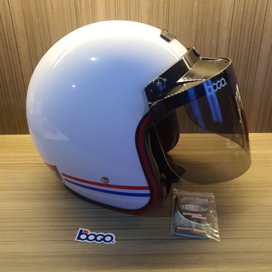 Jual Helm Retro Force + Kaca Bogo Flat Original + Smart Lock System ...