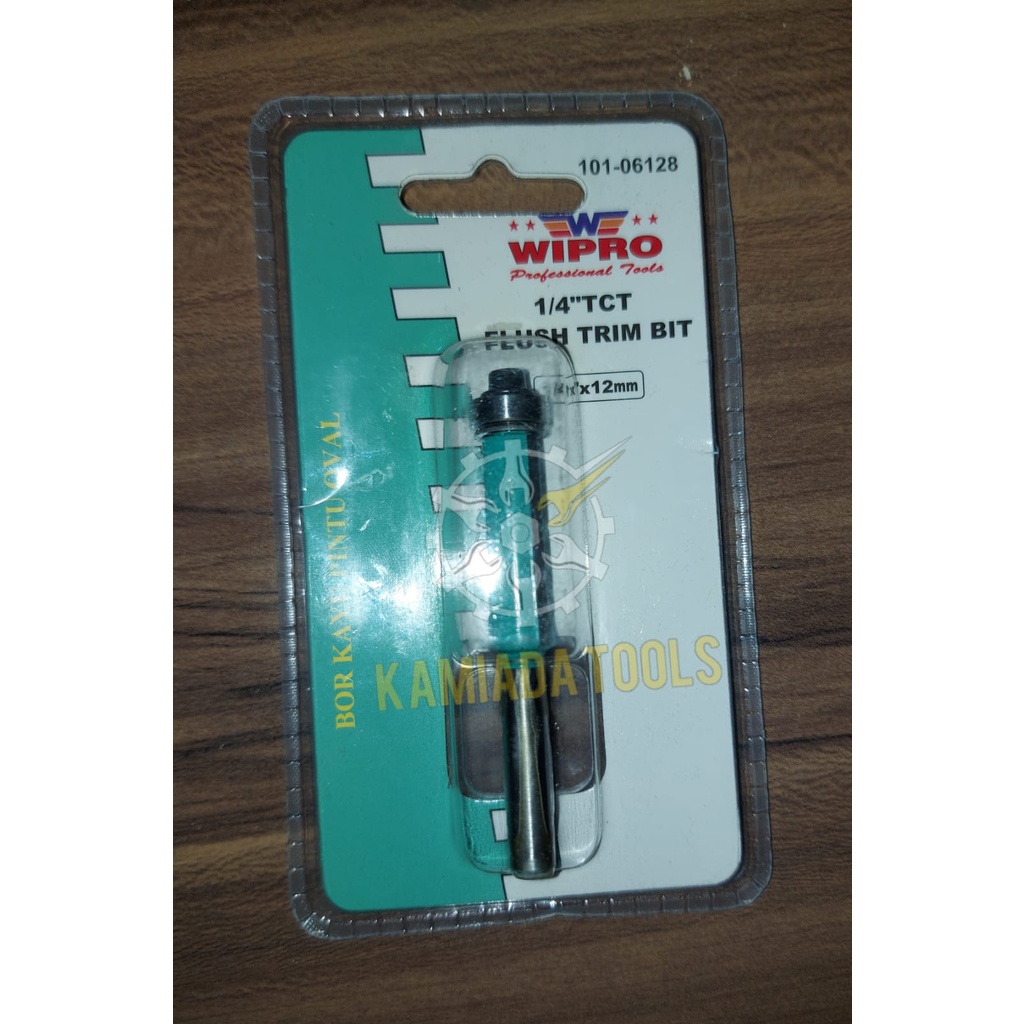 Jual Mata router straight bit with bearing 1/4" x 12mm WIPRO | Shopee ...