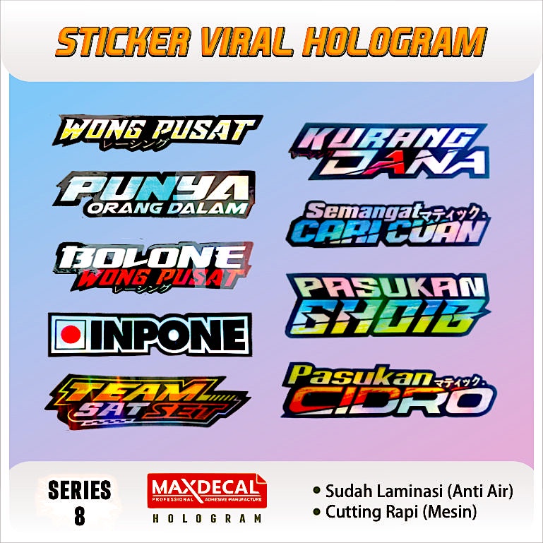Jual STICKER HOLOGRAM SERIES 8 | STICKER RACING | STICKER PACK ...