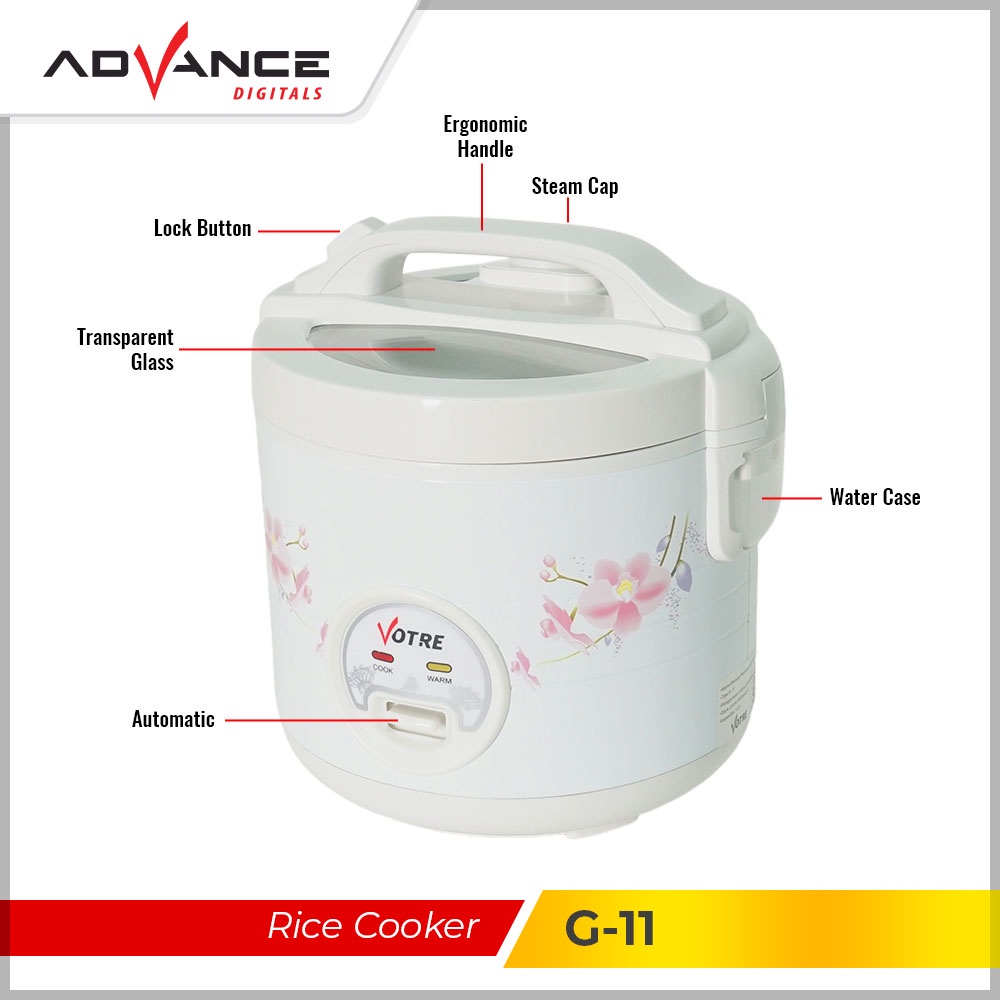 Jual Advance Rice Cooker 1.2L Magic Com Penanak Nasi G11 Tutup Kaca ...