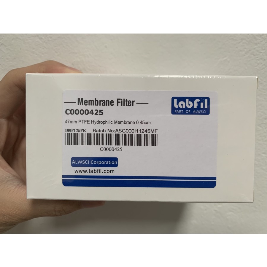 Jual Membrane Filter 47mm PTFE Hydrophilic Membrane 0.45um 100 pcs/pack ...
