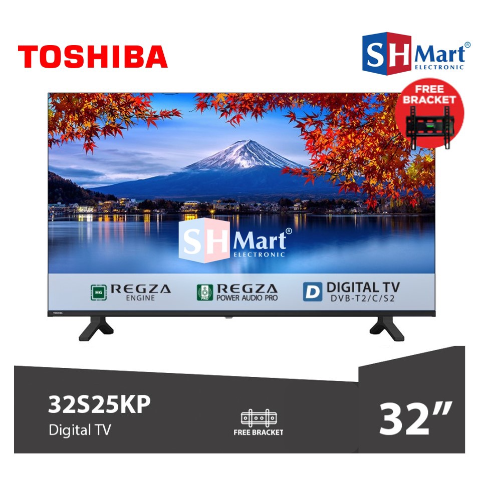 Jual TOSHIBA LED DIGITAL TV HD 32 INCH 32S25KP FREE BRACKET GARANSI RESMI TOSHIBA (MEDAN ...