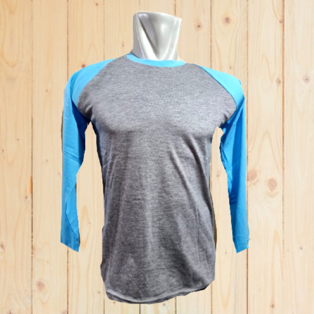 Jual Baju Raglan Polos Abu (biru) Pria/Wanita Lengan Panjang | Shopee ...