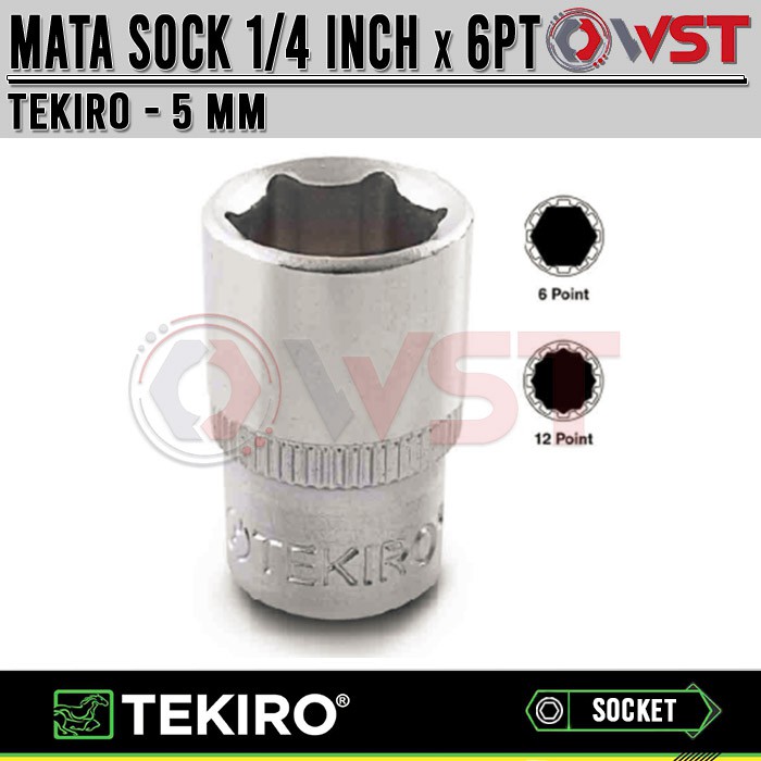Jual Mata Sock 1/4Inch 6pt 5mm TEKIRO / Mata Sok 1/4 inch | Shopee ...