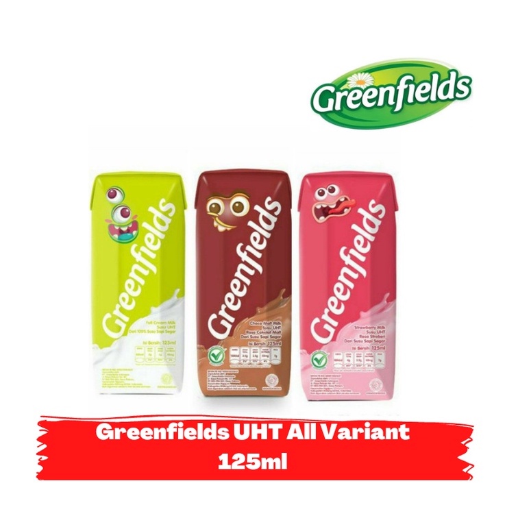 Jual SUSU GREENFIELDS UHT MILK ALL VARIANT 125ml | Shopee Indonesia