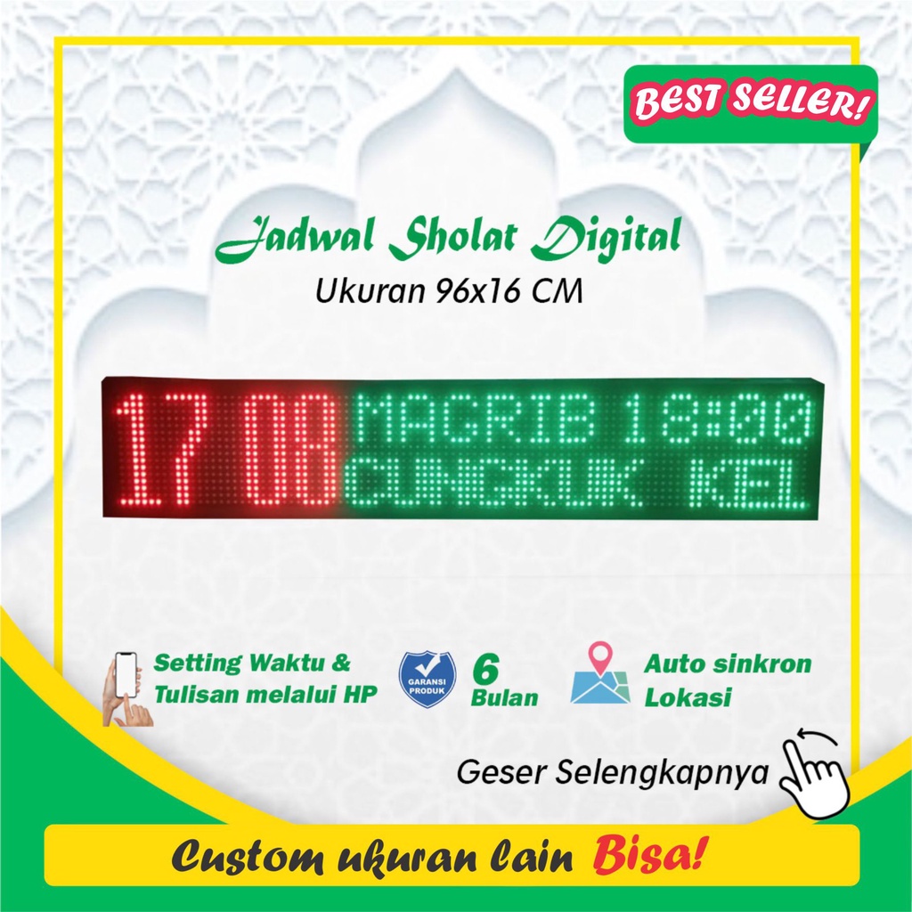 Jual JAM DIGITAL MASJID JAM MASJID ALARM SHOLAT JADWAL SHOLAT DIGITAL ...