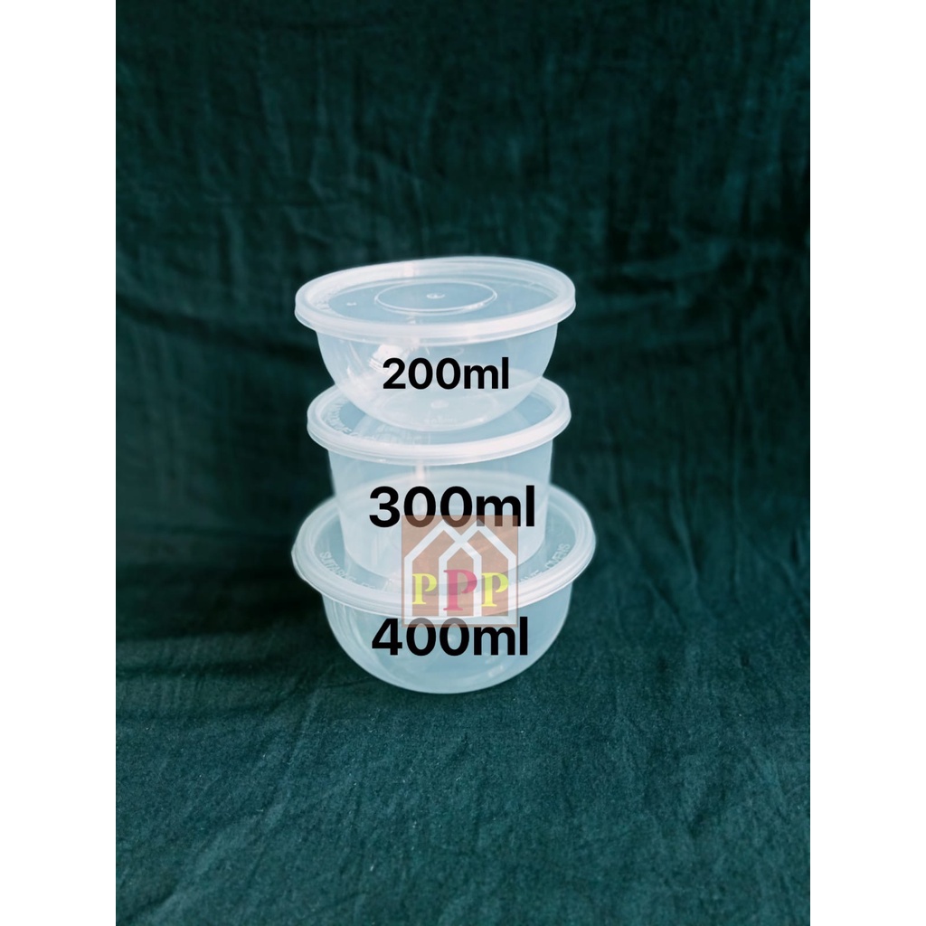 Jual Thinwall Cup Bowl Plastik 200ml 300ml 400ml Food Grade Uk 200 300 400 isi 25 pcs + Tutup ...