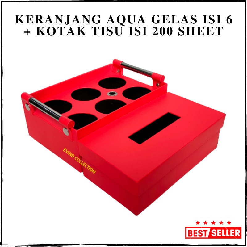 Jual Tempat Aqua Gelas Isi 6 Cup + Kotak Tisu Isi 200 Sheet Kulit ...