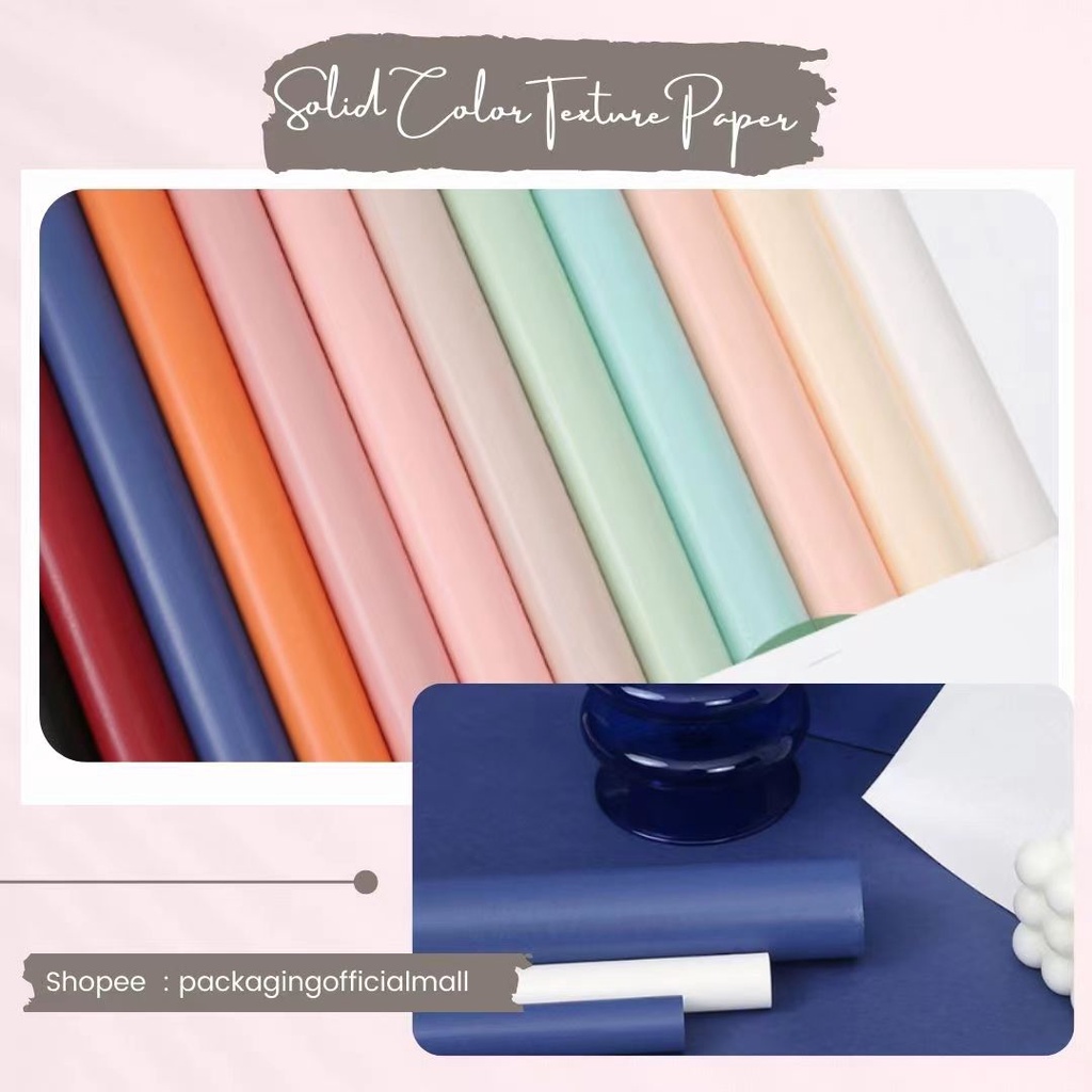 Jual SOLID COLOR TEXTURE PAPER / Flower Wrapping / Cellophane / Wrap ...
