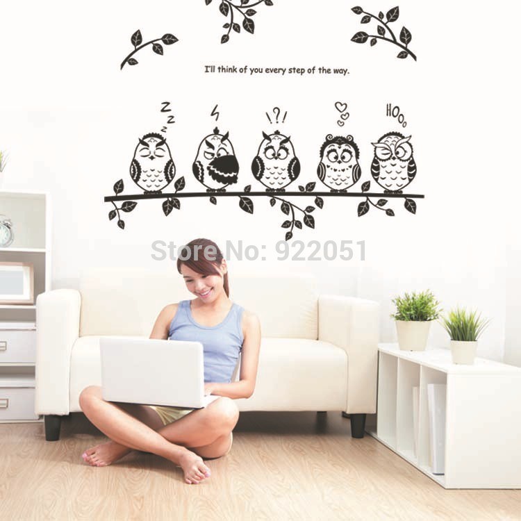 Jual METH JM8353 BLACK OWL WALLSTICKER 50X70 WALLSTIKER STIKER DINDING ...
