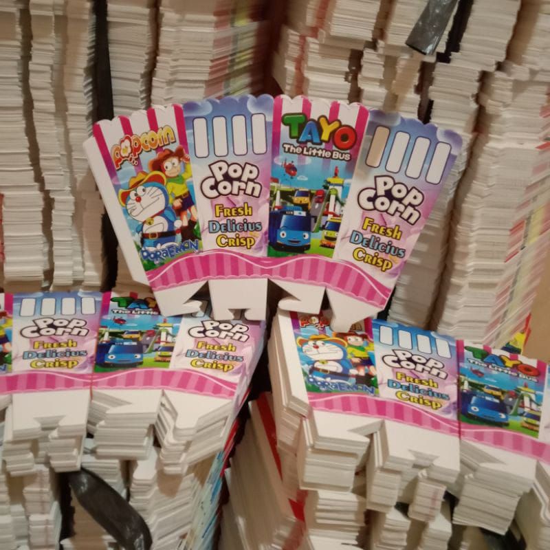 Jual UK 12X6 ||KERTAS POPCORN/KOTAK POPCORN/DUS POPCORN/TEMPAT POPCORN ...