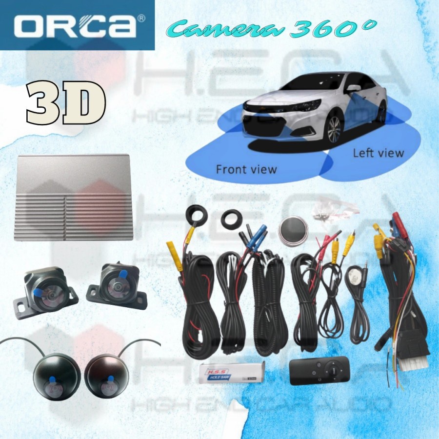 Jual ORCA Camera 360 Derajat 3D 1080p Bird Eye View Kamera Recorder DVR ...