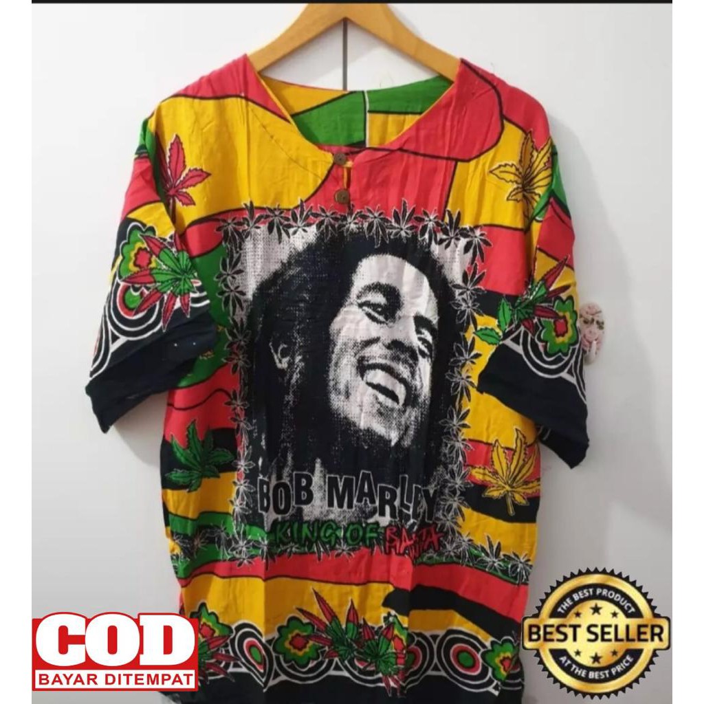Jual Baju Bali Reggae Bob Marley | Baju Santai | Baju Adem | Baju ...