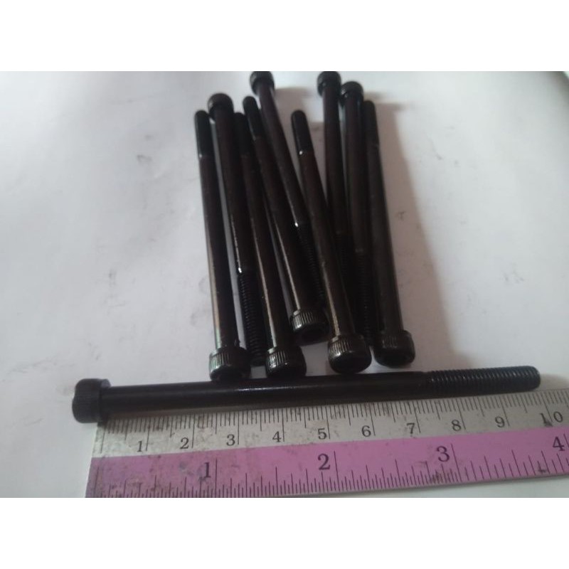 Jual Baut L Baja Hitam ukuran m6 x 100 atau baut drat 10 panjang 10cm | Shopee Indonesia