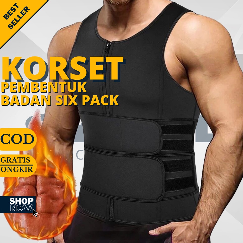 Jual Korset Pembentuk Badan Pria Six Pack Shaper Single dan Double ...