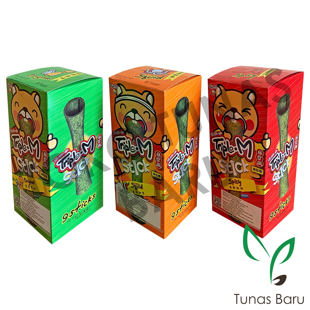 Jual Triple M STICK Roasted Seaweed Rumput Laut Panggang Bumbu Original ...