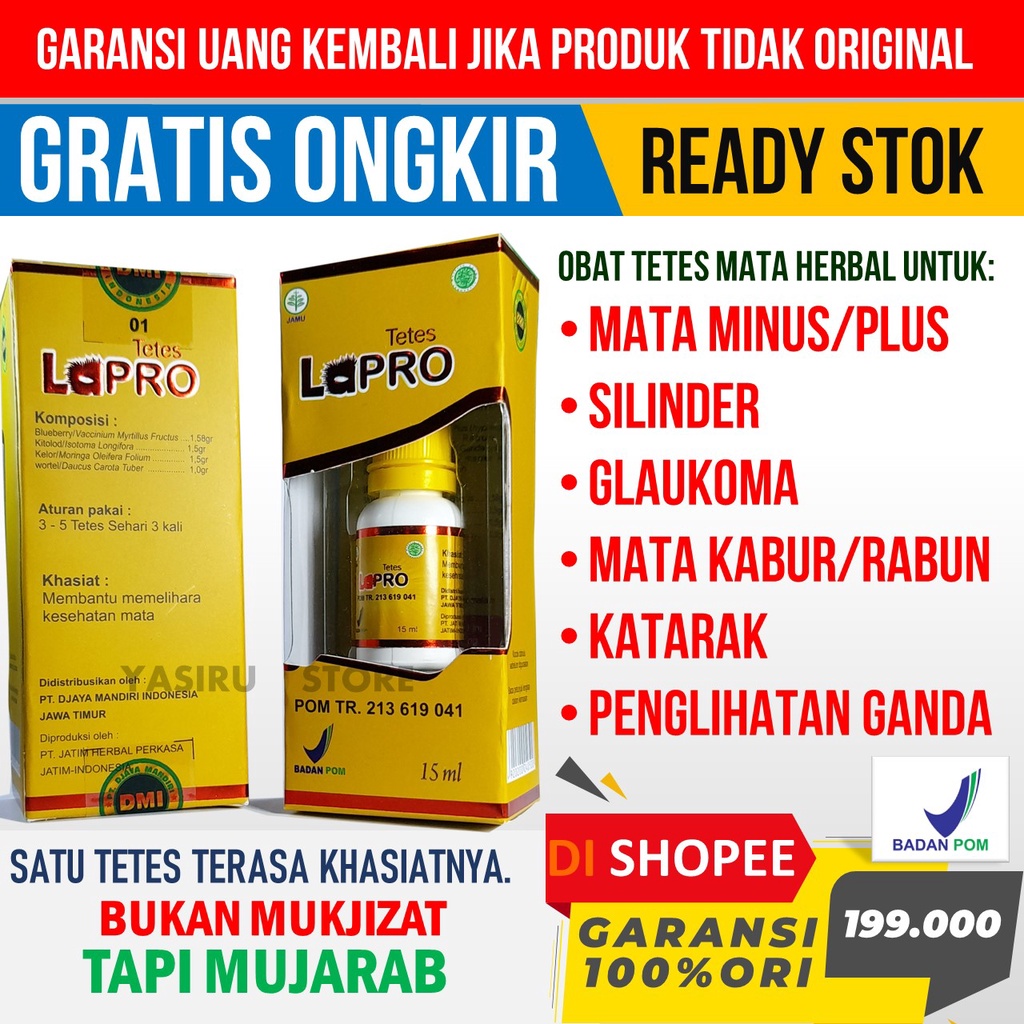 Jual Tetes Mata LAPRO LA PRO Obat Herbal Mata Minus Plus Silinder ...