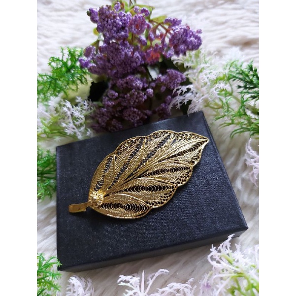 Jual Bros Daun Bunga Mini Lebar Gold | Shopee Indonesia