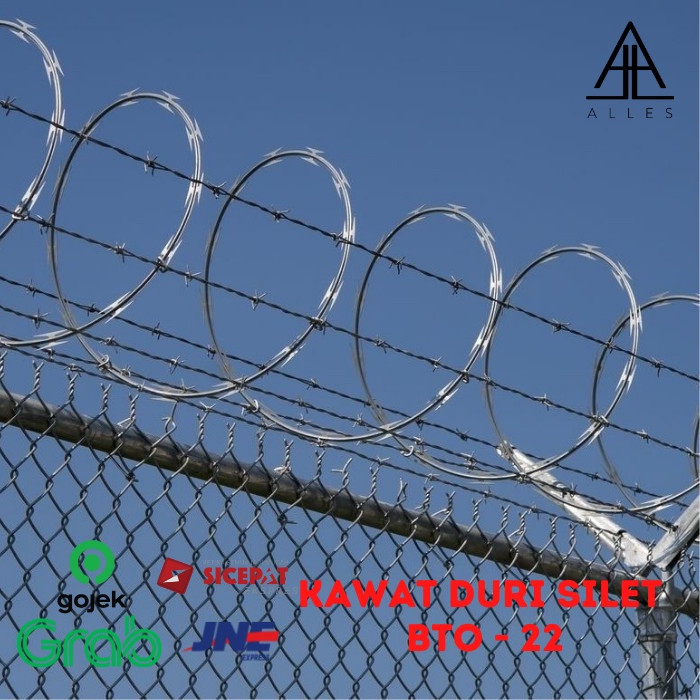 Jual Kawat Duri Silet BTO 22 Razor Wire/ Kawat Anti Maling Galvanized ...