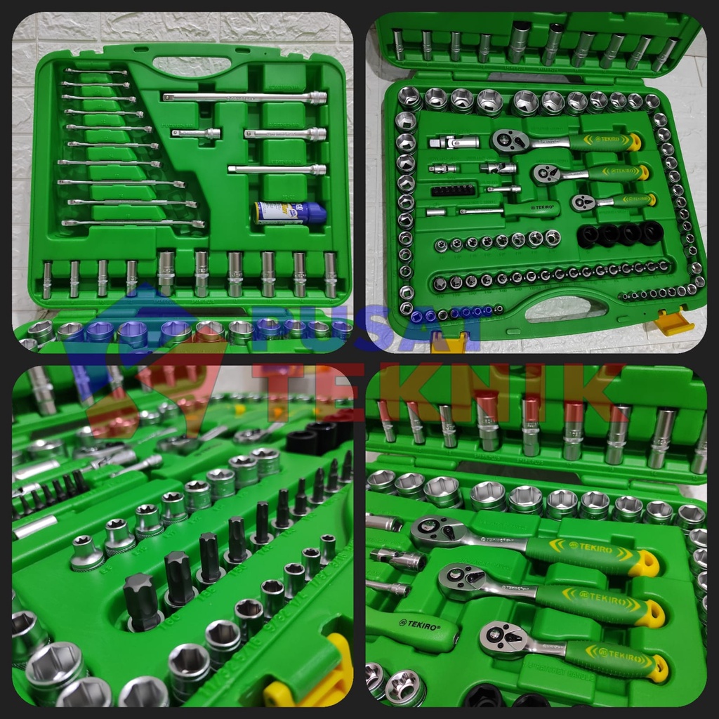 Jual KUNCI SHOCK TEKIRO SET 120 PCS 6 PT" 1/2 3/8 1/4-KUNCI SOK LENGKAP | Shopee Indonesia