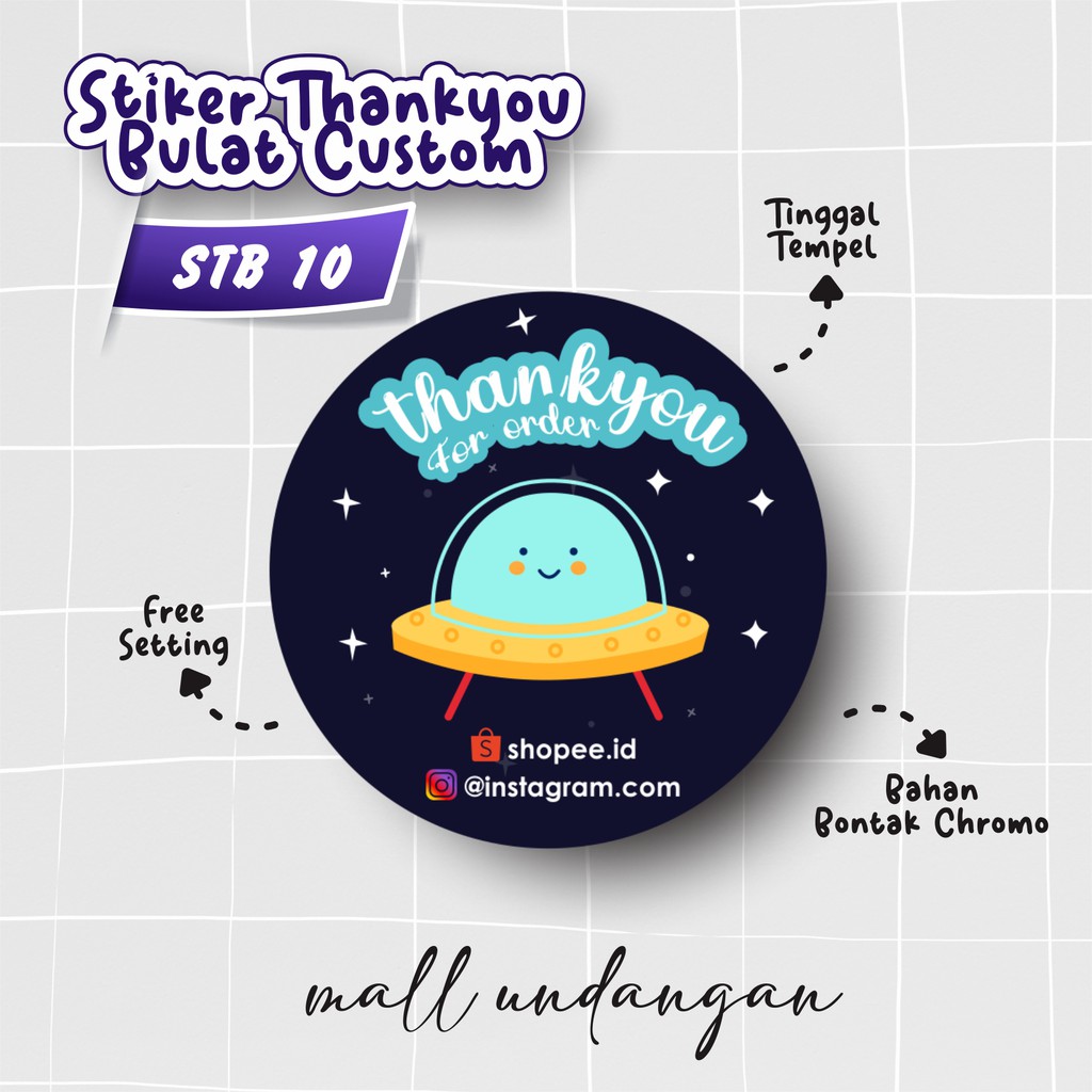 Jual STIKER THANK YOU - STICKER LABEL THANK YOU CUSTOM | Shopee Indonesia
