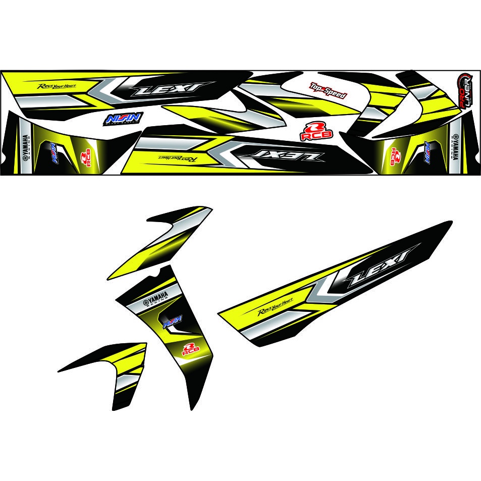 Jual SETIKERS VARIASI MOTOR MATIC LEXY NEW Striping sticker polet ...