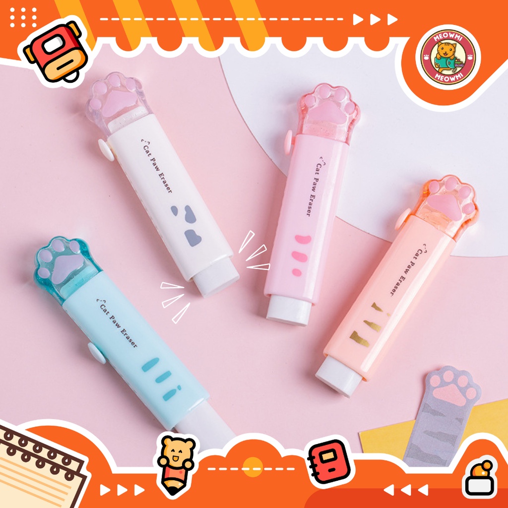 Jual Penghapus Push Pull Cat Paw Lucu Aesthetic Cute Eraser Stationery ...