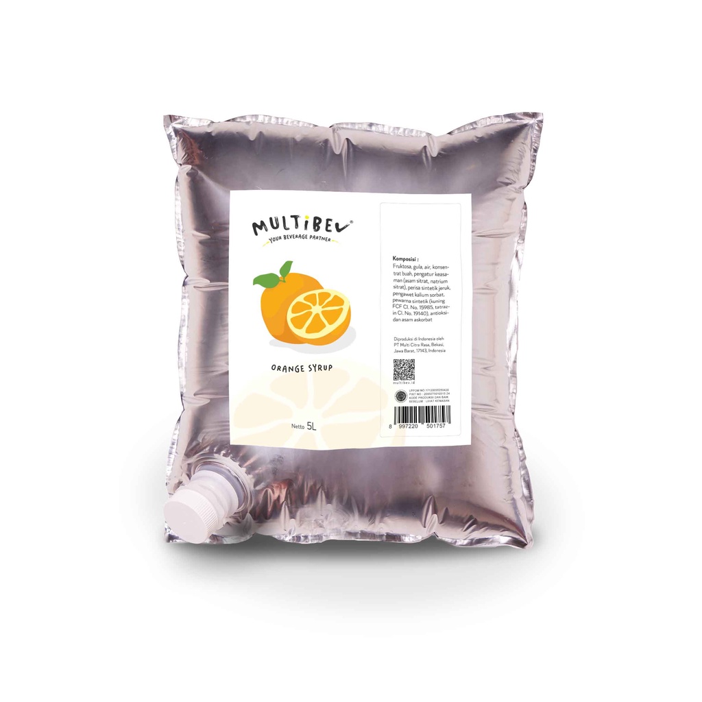 Jual Multibev Sirup Orange Syrup, Halal Minuman ala kafe BIB bag in box ...