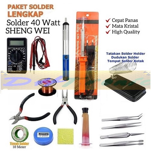 Jual Paket Solder Listrik 12 Macam 40W 40Watt Solder Mata Runcing ...