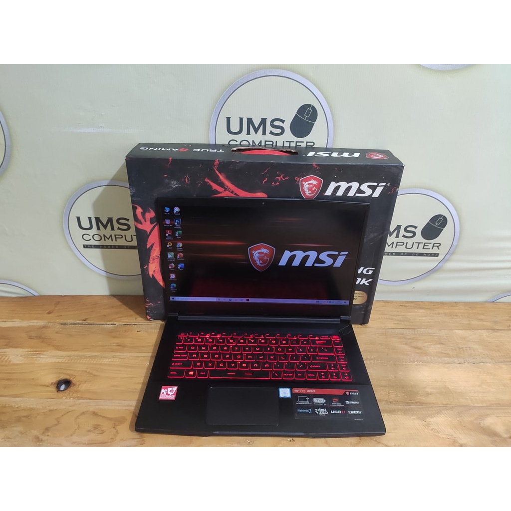 Jual Laptop MSI GF63 8RD i7-8750H RAM 8GB SSD 256GB GTX 1050 Ti 4GB ...