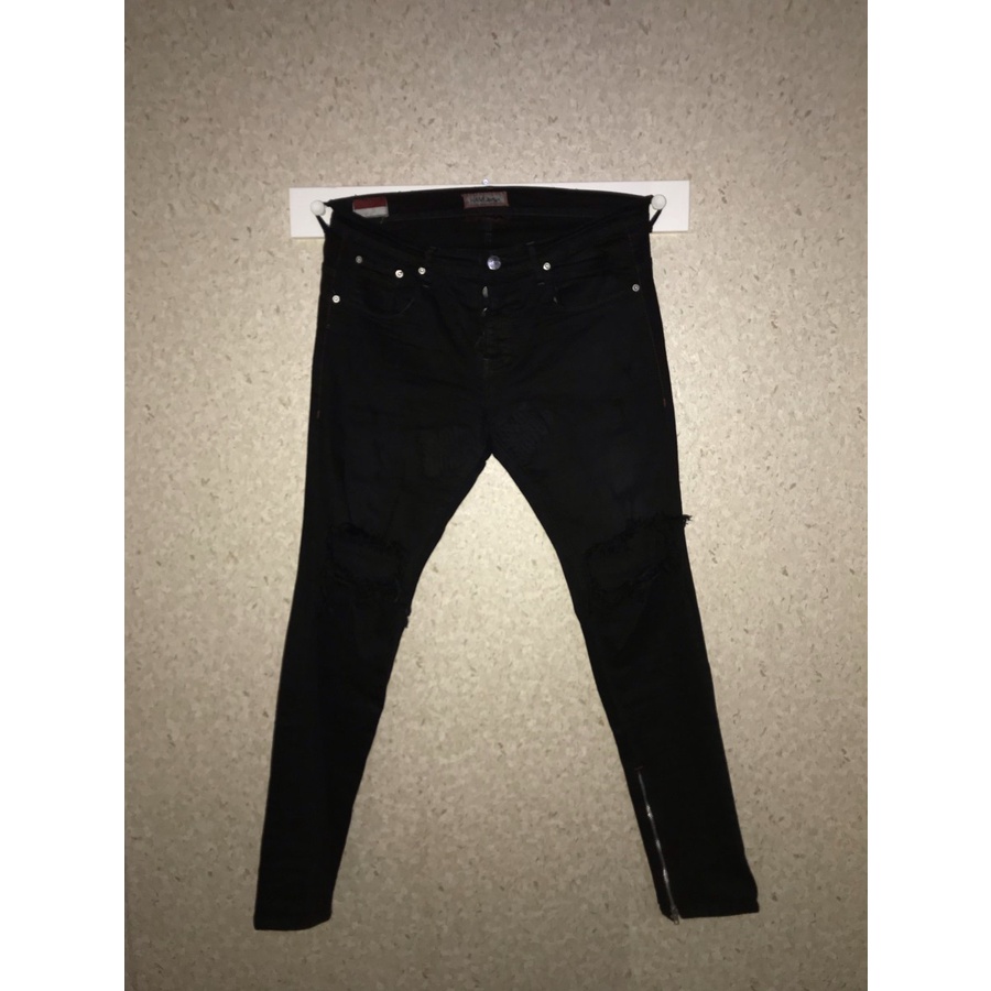 Jual Ripped Jeans Hitam HAM!Jeansku Denimitup | Shopee Indonesia
